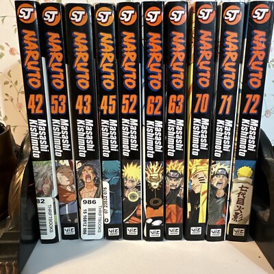 Naruto Book Lot of 10 Shonen Jump Manga by Masashi Kishimoto See ...