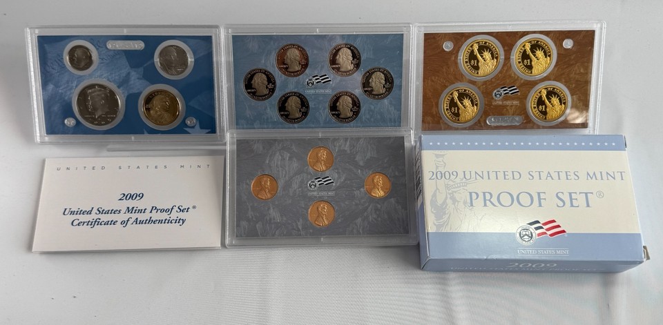 1999 to 2009 S 11 Years Annual US Mint PROOF Set Collection Coins COA ...