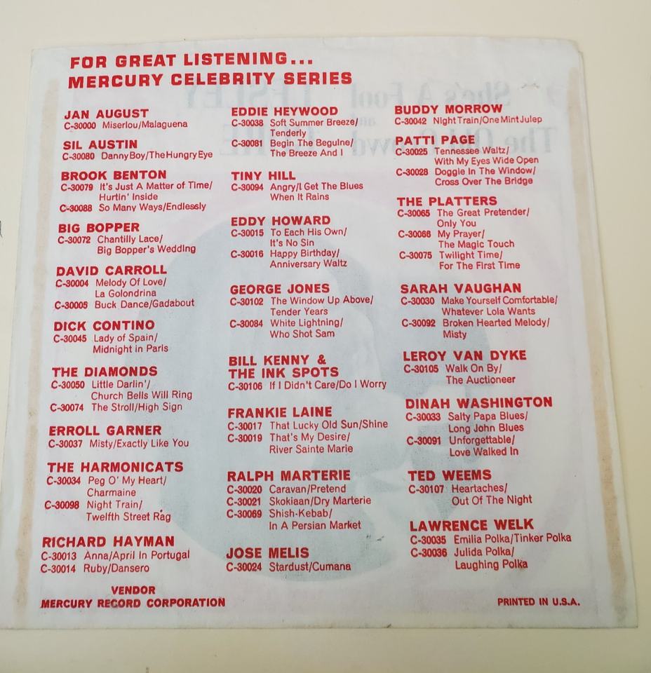 Lesley Gore SHE'S A FOOL / THE OLD CROWD (ROCK 45/PS) #72180 PLAYS VG+ ...