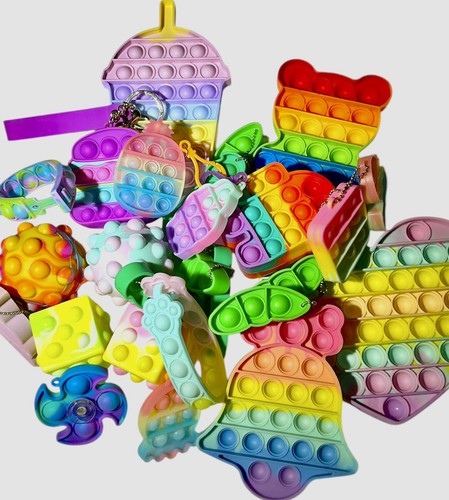 Fidget Toys Bulk Sale 26pc Pop It Sensory Toy Lot Bags Bracelets ...