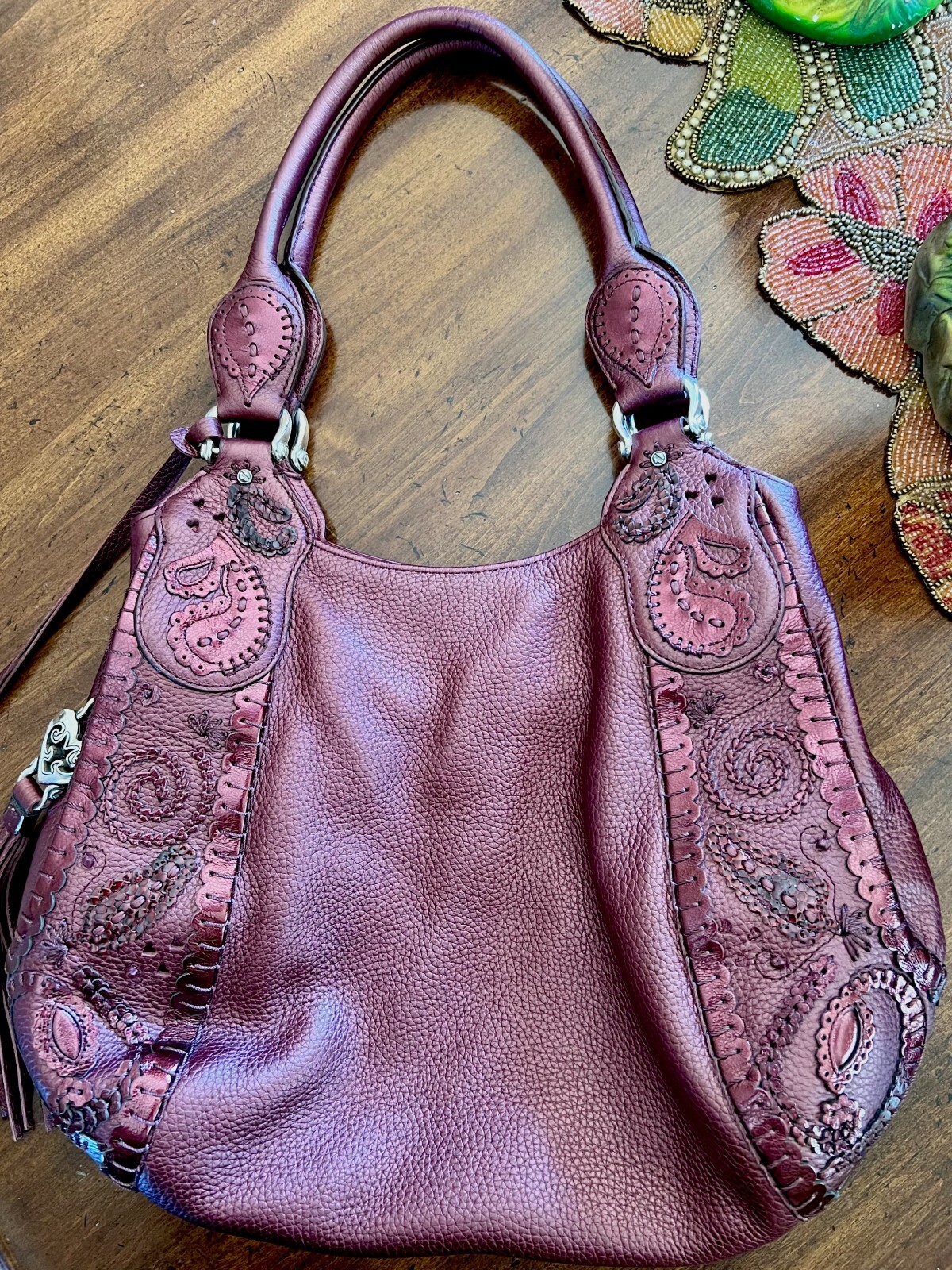 BRIGHTON Melania Masterpiece Collection Leather Shoul… - Gem