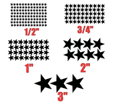 Star stickers! Pick your size and color! Permanent outdoor glossy vinyl ...