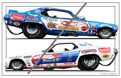 Snake & Mongoose (2) Funny Cars 28X18" Poster FC067 | eBay