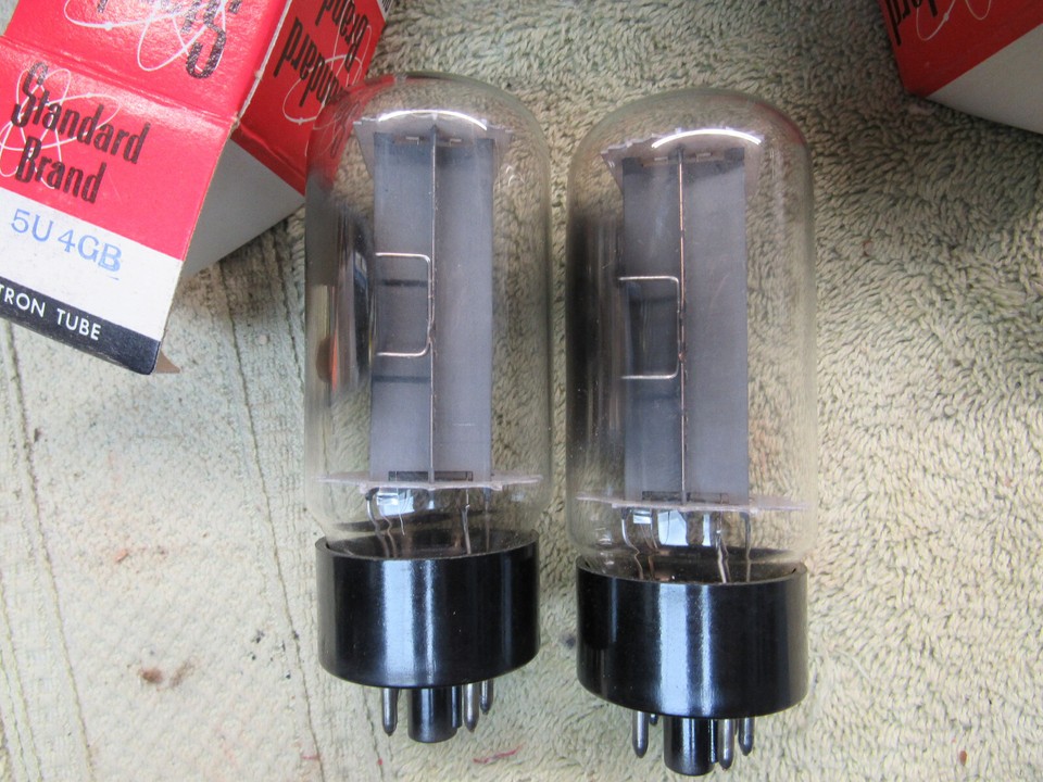 NOS NIB PAIR GE GENERAL ELECTRIC 5U4GB Rectifier Radio Audio TUBES 5U4 ...