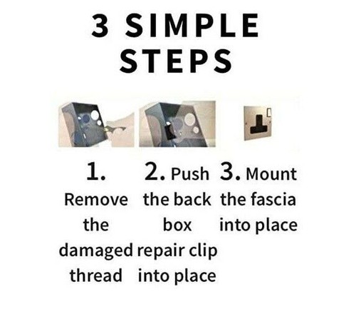 x3 Back Box Repair Clips Replace Damaged Threads Lugs on Installed ...