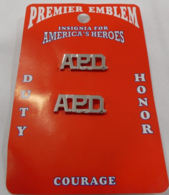 PREMIER EMBLEM-3/8"-"A.P.D." Letter Collar RANK COLOR NICKLE DRESS ...