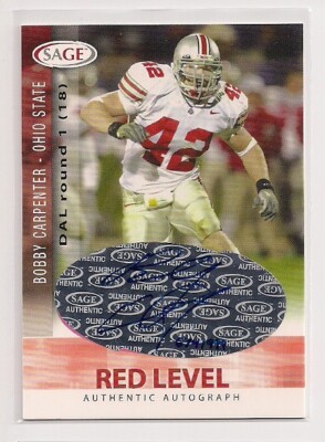 2006 GENERAL BOB BOBBY CARPENTER SAGE ROOKIE AUTO 674/999 OHIO STATE ...