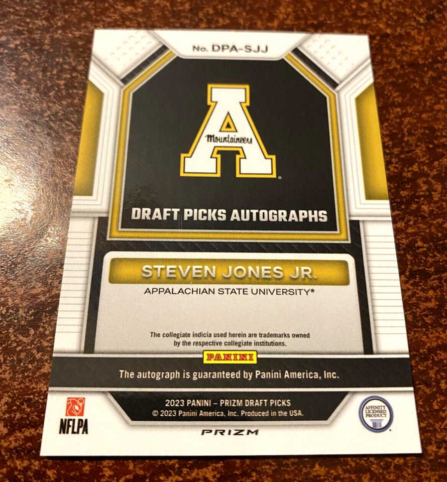 2023 Prizm DP STEVEN JONES JR. Autographs RED Ice Rookie RC Auto App St ...