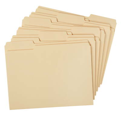 Heavyweight File Folder 1/3 Cut Manila Office Letter Display Collate | eBay