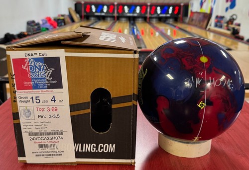 15 lb STORM DNA COIL BOWLING BALL UNDRILLED NEW IN BOX 3 1/4" PIN H074 ...
