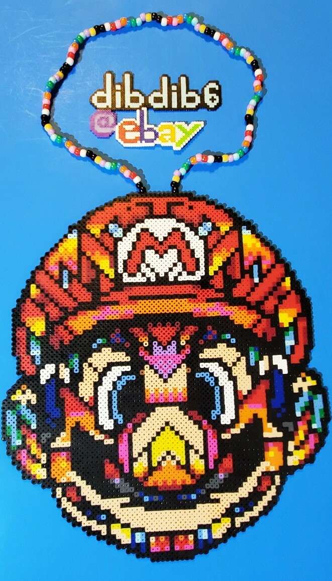Mario good Kandi Perler Necklace