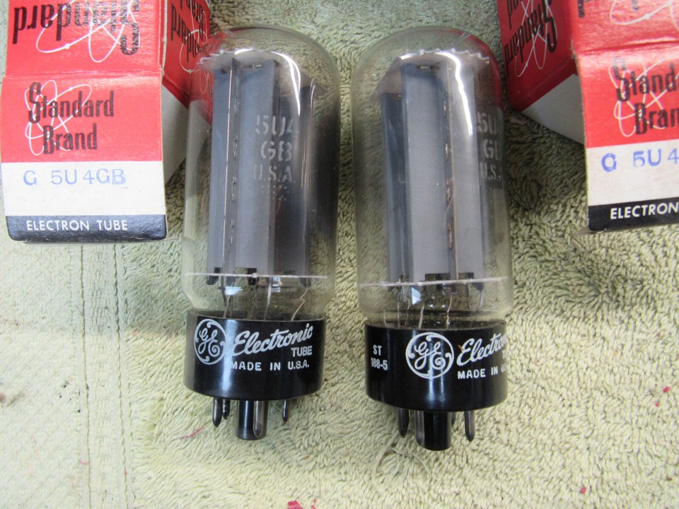 NOS NIB PAIR GE GENERAL ELECTRIC 5U4GB Rectifier Radio Audio TUBES 5U4 ...