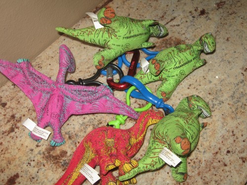 2001 Wendy's Kids Meal Toys- Extinct Plush- Pterodactyl T Rex- Backpack ...