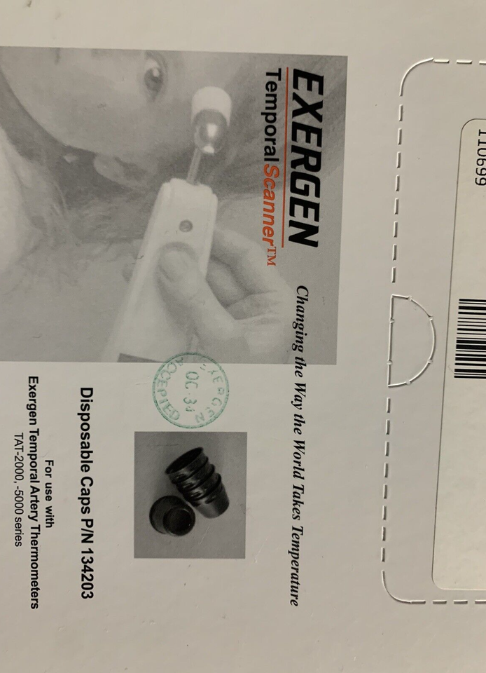 100 - Exergen Temporal Scanner Disposable Caps 134203 TAT-2000 TAT-5000 ...