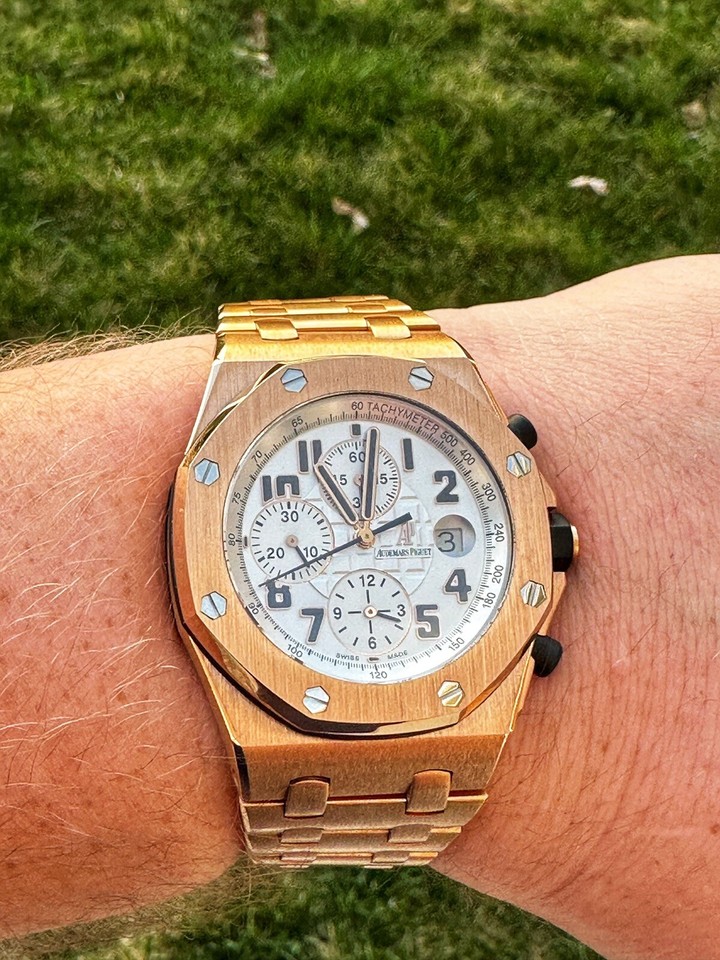 Audemars Piguet “Brick” Royal Oak Offshore Gold Men’s Watch - 26170OR ...