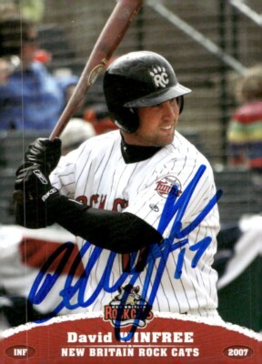 2007 New Britain Rock Cats DAVID WINFREE Signed Card autograph AUTO ...