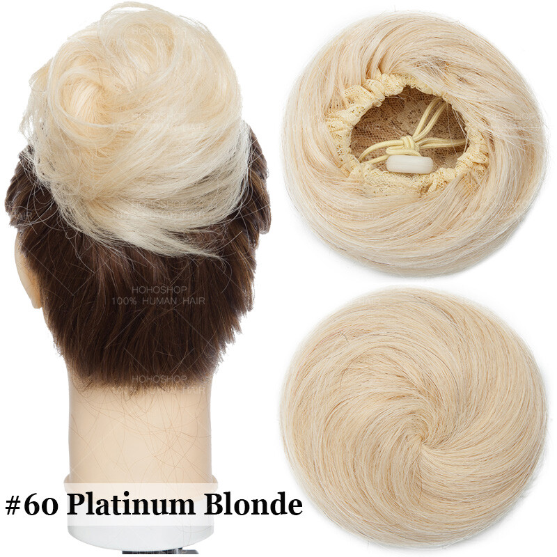 REMY Haarknoten 100% ECHTHAAR Dutt Bun Gewellt Scrunchie Haarteil Clip ...