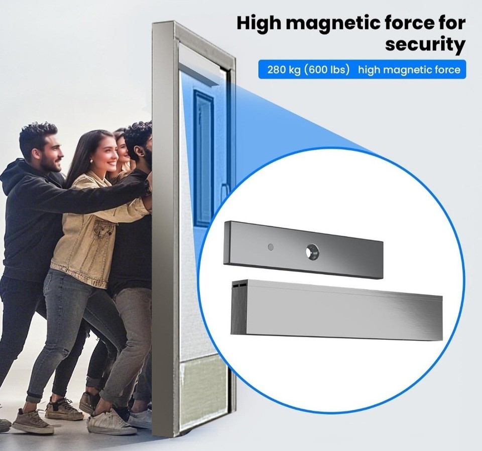 600lbs Electromagnetic Door Lock - Access Control Outswinging w 2 ...