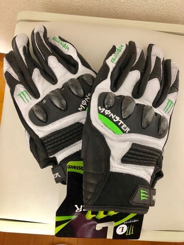 Monster Energy Gloves Sheepskin Leather Hard Protector Motorcycles Size ...
