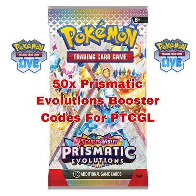 50x Prismatic Evolutions Booster Pack Code Pokemon TCG Online Digital ...