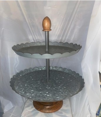 2 Tiered Metal Tray~ Perfect For The Kitchen Or A Center Piece With ...