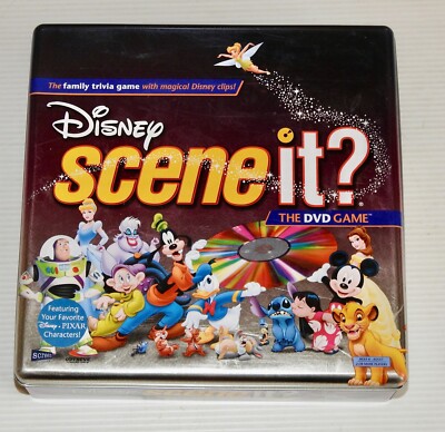Disney Scene It 1st Edition DVD Board Game 100% Complete - Metal Tin ...