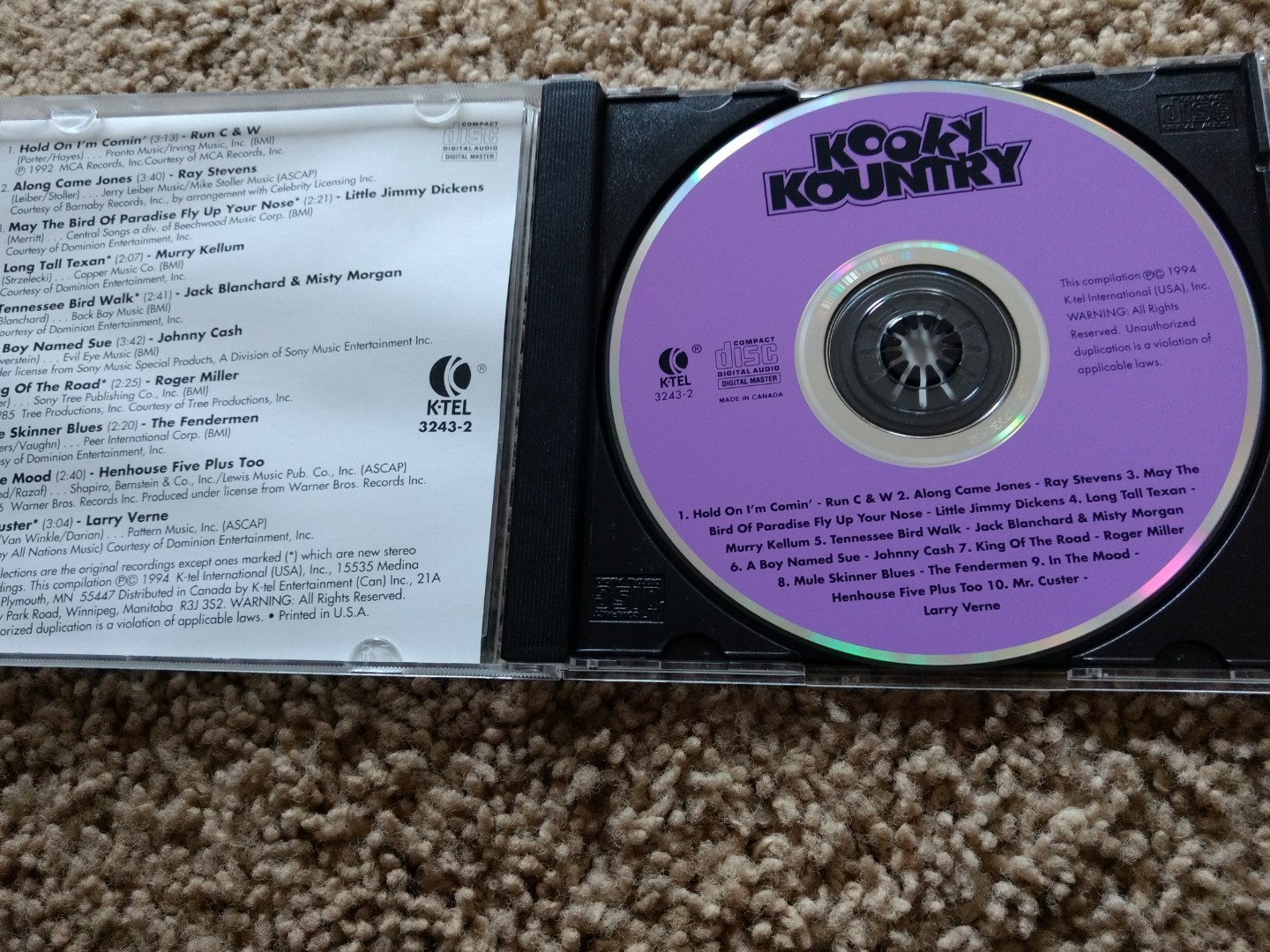 KOOKY KOUNTRY K-Tel CD Classic Great Comedy Songs LARRY VENRN FENDERMEN ...