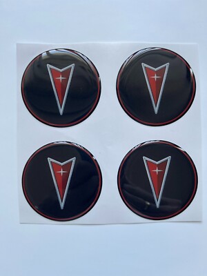 Set of 4 pcs Pontiac Center Wheel Cap Stickers Decal Rims Emblem Logo ...