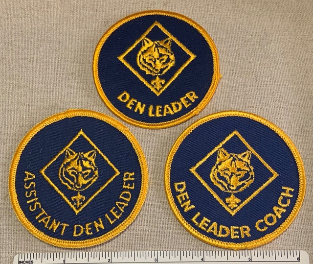 3 Vintage DEN LEADER Cub Scouts Position Badge Uniform PATCHES Coach ...