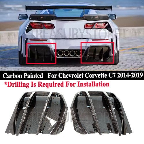 For Corvette C7 Z06 14-2019 STG 3 Carbon Painted Add-On Rear Bumper ...