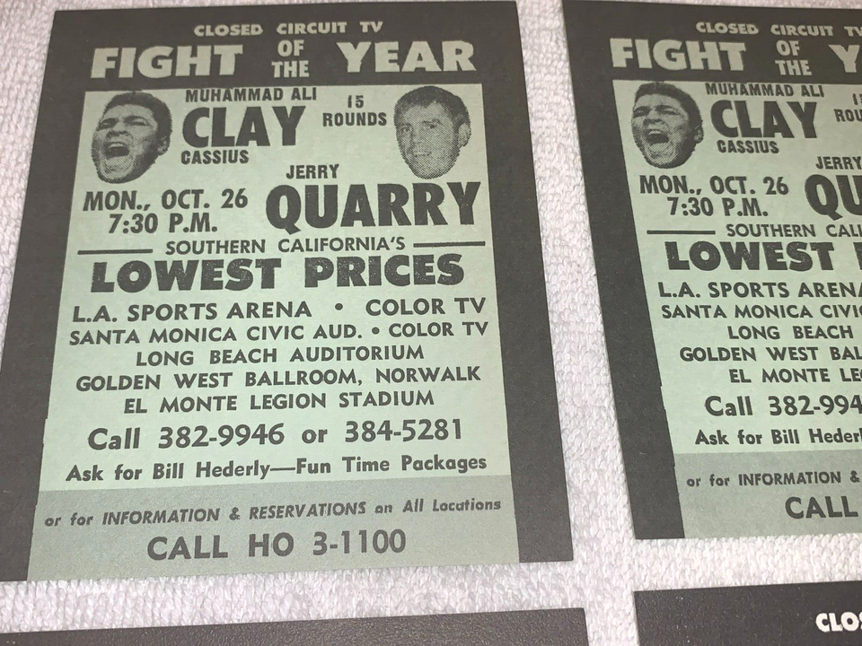 MUHAMMAD ALI CASSIUS CLAY JERRY QUARRY 4 1970 BOXING FLYER HANDBILLS ...