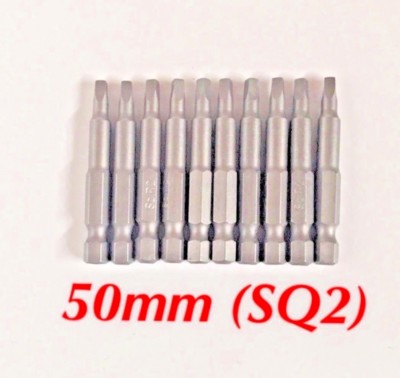 10pc 50mm Long Magnetic SQ2 R2 Square Head Screw Bit Impact Driver ...