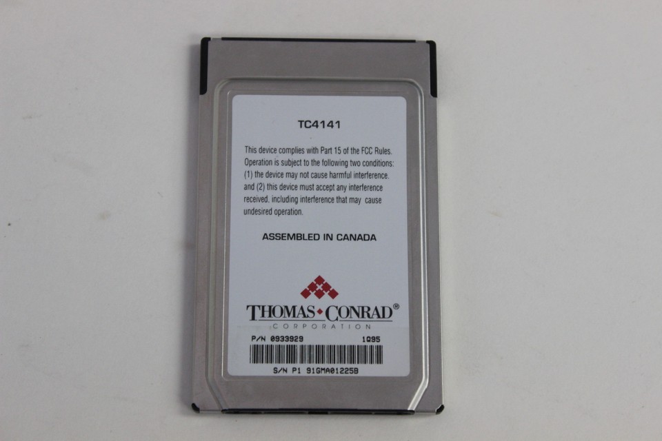 THOMAS CONRAD TC4141 TOKEN RING TC-CARD LAN ADAPTER PCMCIA 0933929 | eBay