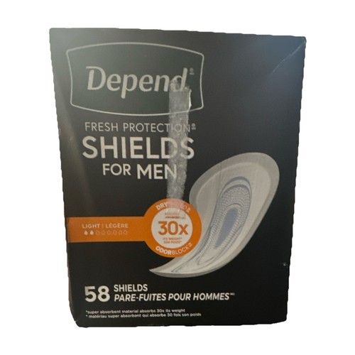 Depend Fresh Protection Shields for Men Light 58 Count Ultra-Thin ...