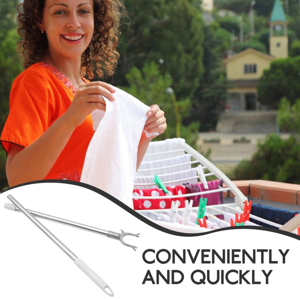 Clothesline Prop Clothing Pole Hanger Pole Clothing Hook Pole Clothes ...