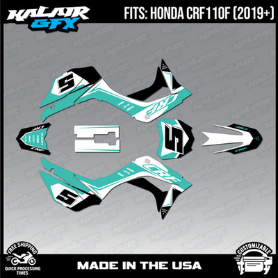 Graphics Kit for HONDA CRF110F CRF110 (2019-2024) Venom- Teal | eBay