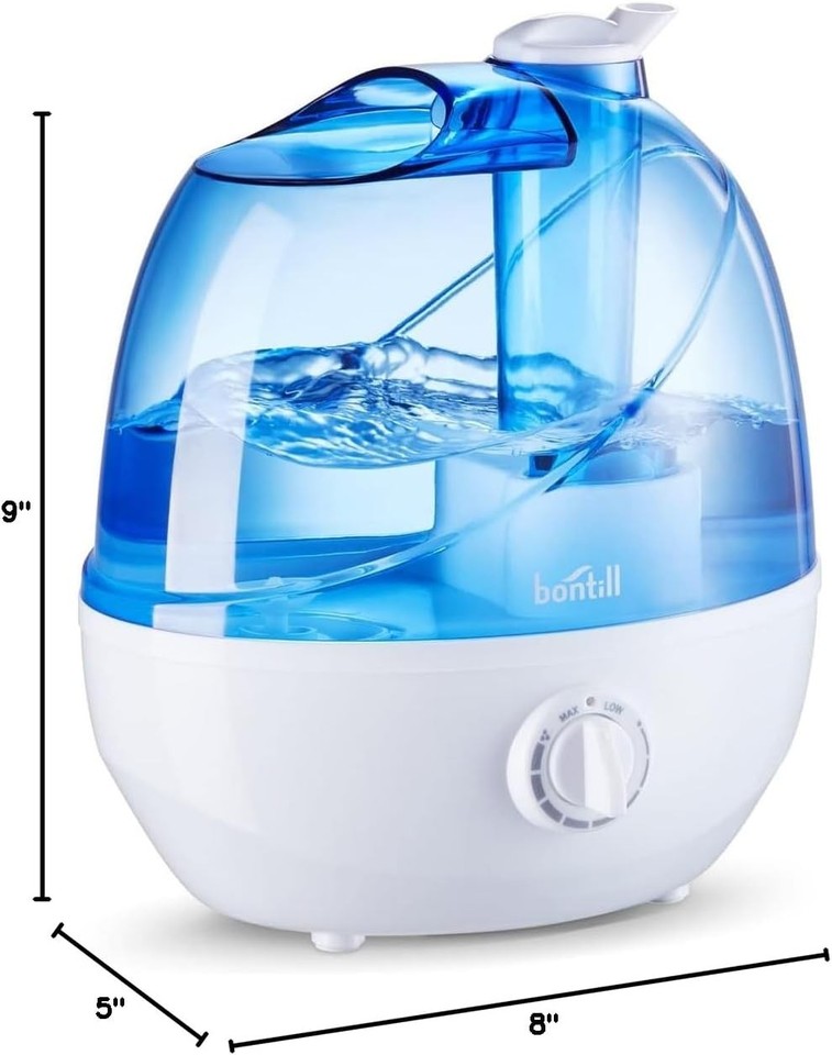 Cool Mist Humidifiers for Bedroom & Large Room (2.5L Water Tank) Quiet ...