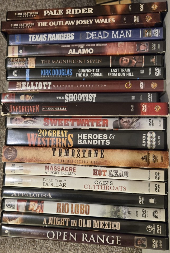 Western Film Lot 18 Dvds Clint Eastwood Kurt Russell Tombstone John ...