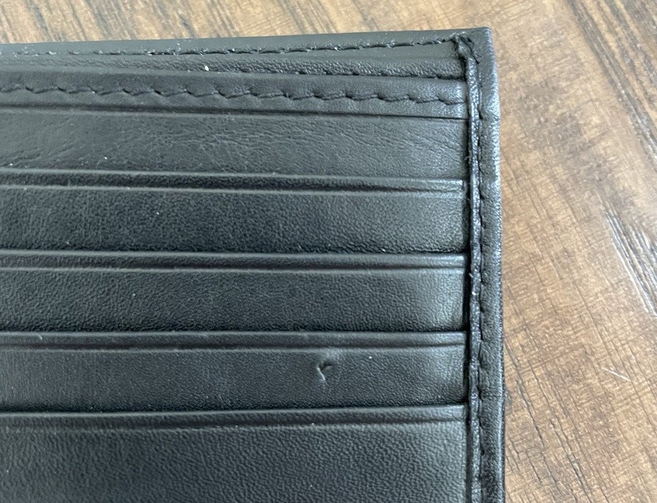Bosca 1911 Old Leather 8 Pocket Bifold Black Wallet Billfold Mens Slim ...