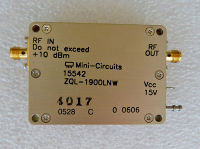NEW MINI CIRCUITS 15542 ZQL-1900MLN LOW NOISE AMPLIFIER COAXIAL RF SMA ...