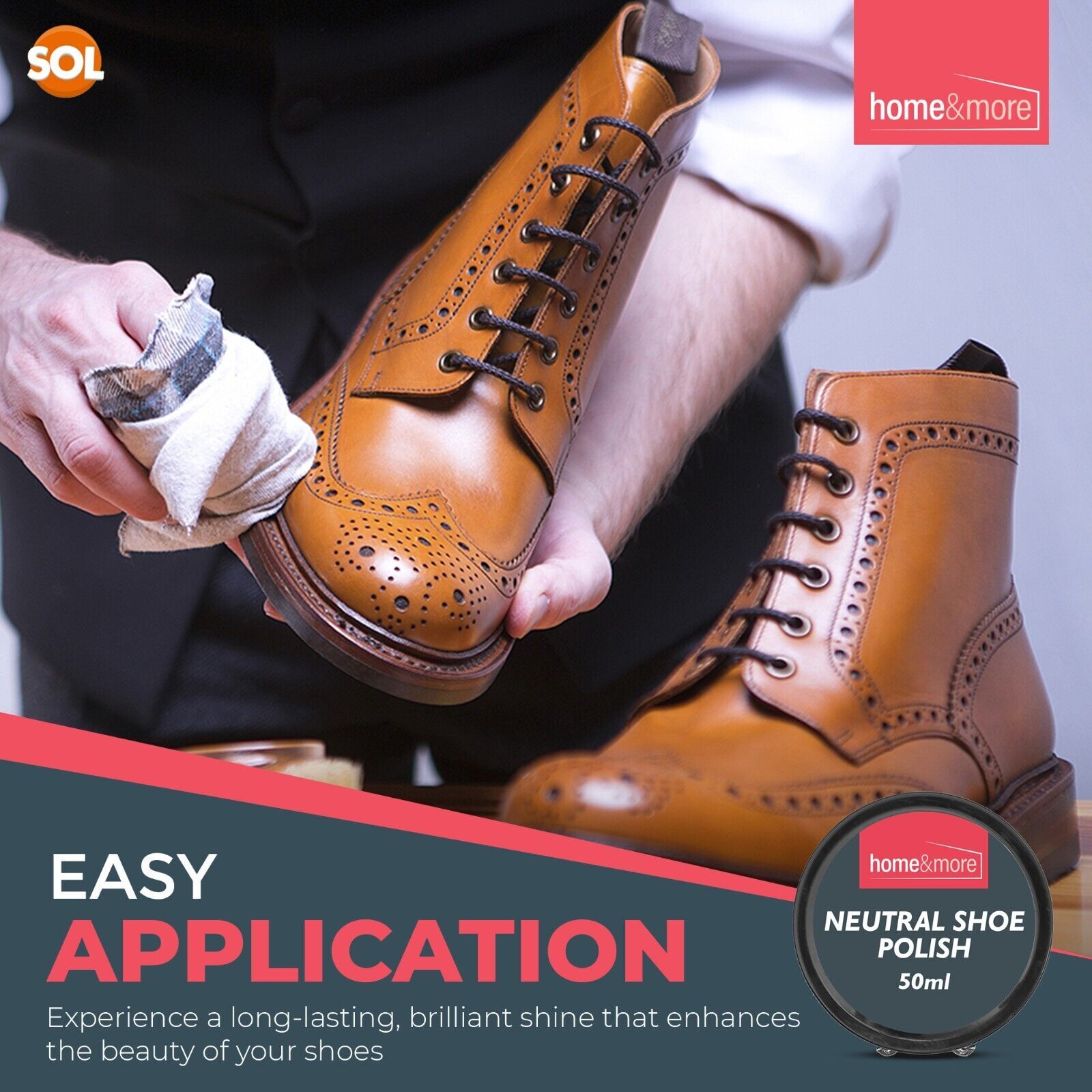 3 Neutral Shoe Polish Wax x 50ml Traditional Leather Boot Shine Cleaner ...