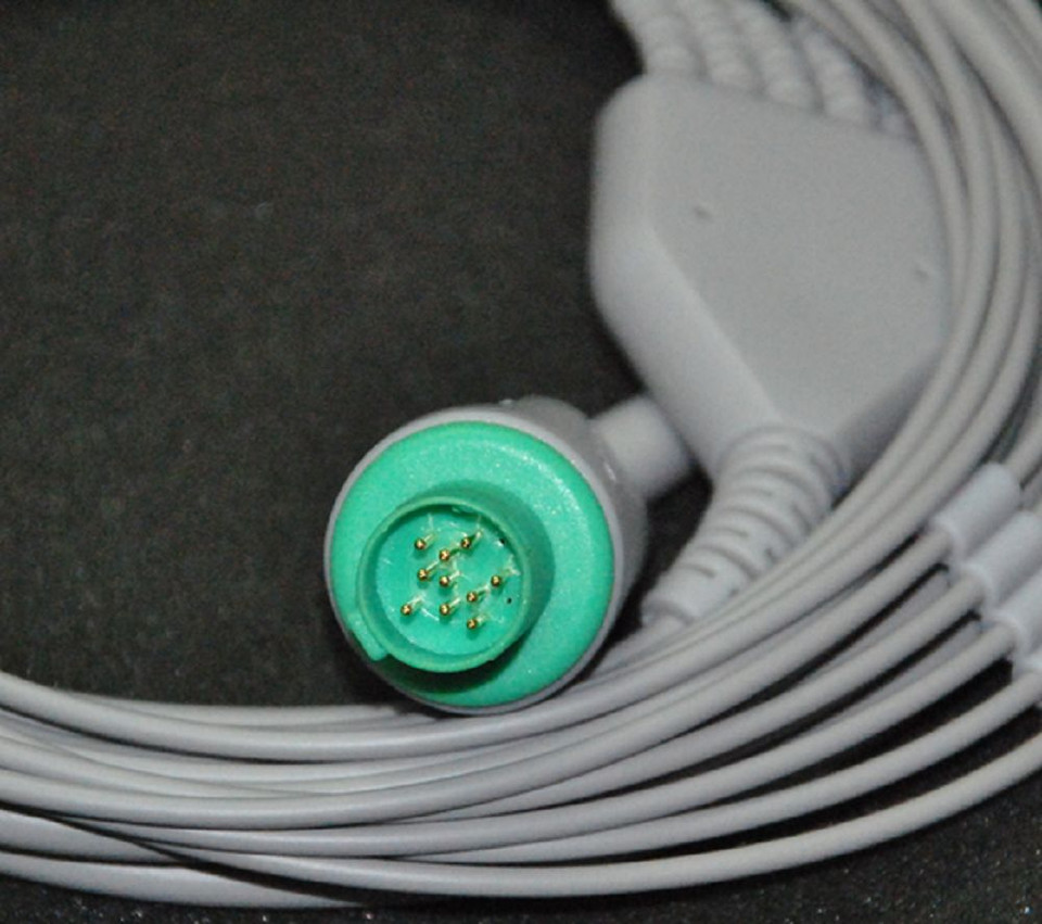 One-Piece 5Leads ECG Snap AHA Cable Compatible For Cardioserv ...