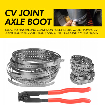 Universal Adjustable Axle CV Joint Boot Crimp Clamps W/ Clamp Pliers ...