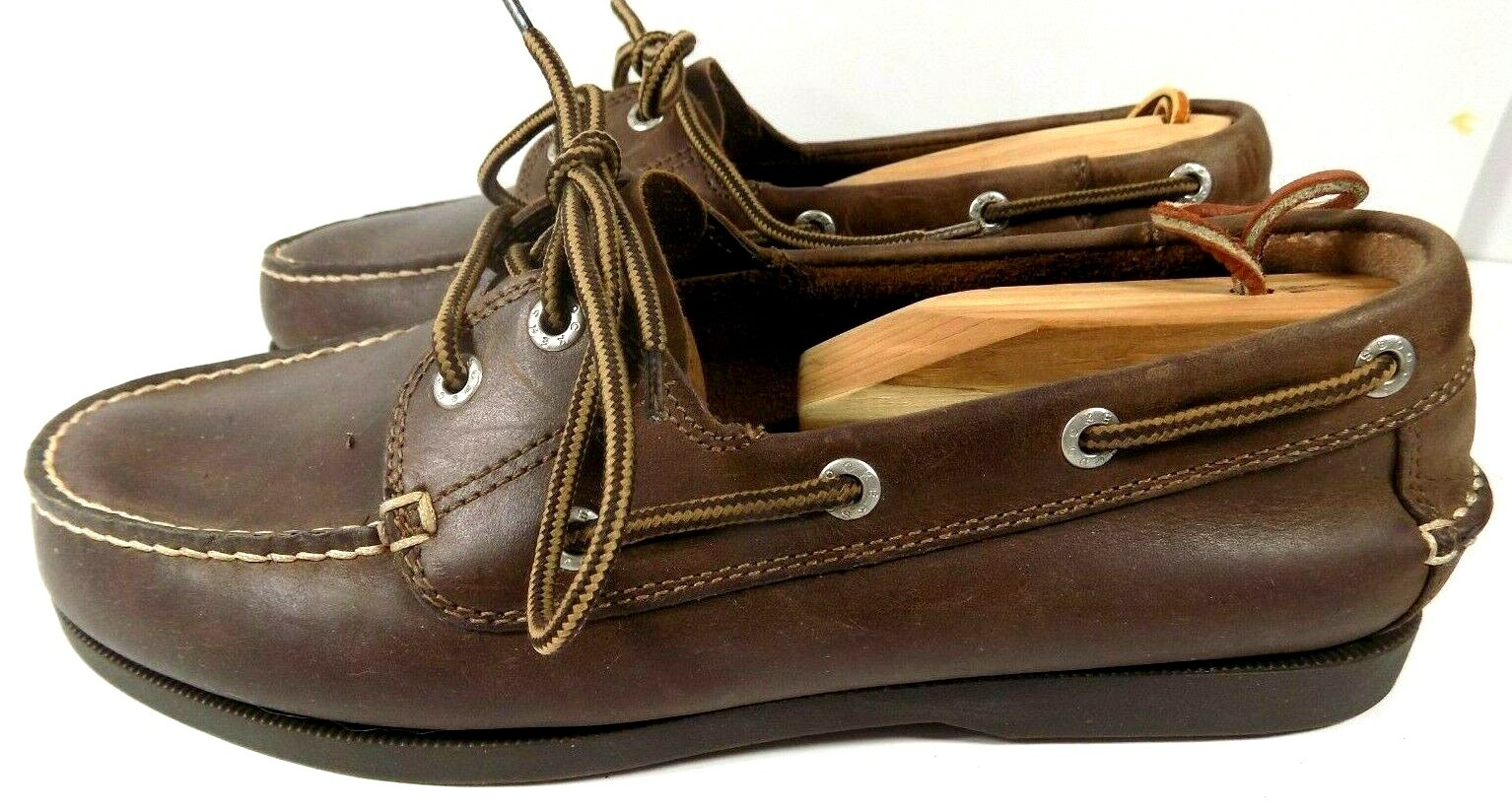 Dockers Men's Brown Leather Moc Toe Deck Shoes, US 9 W, UK 7.5, EU 42 ...