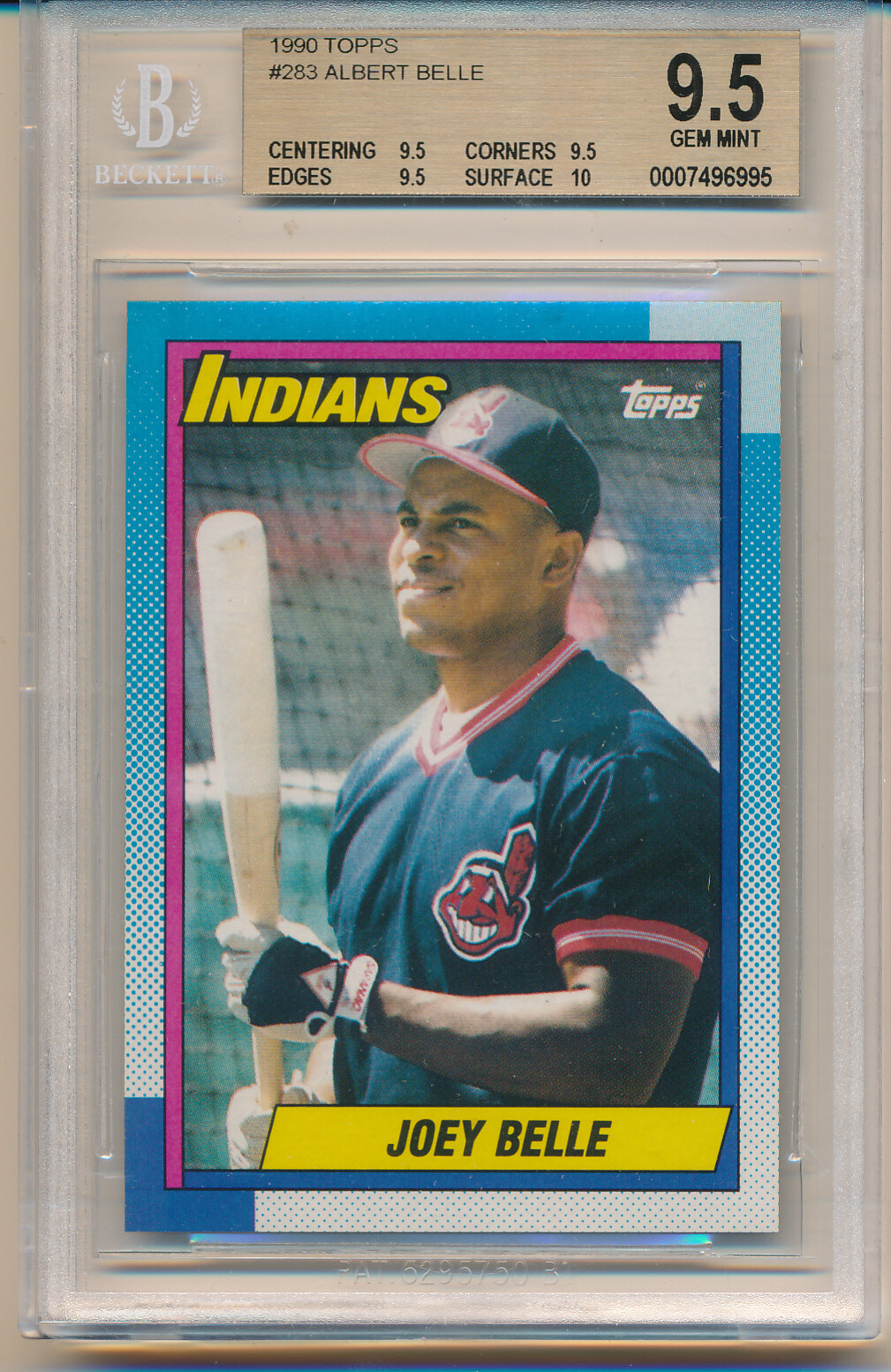 1990 Topps Albert Belle (Rookie Card) (#283) (Subs 3-9.5's/1-10) BGS9.5 ...