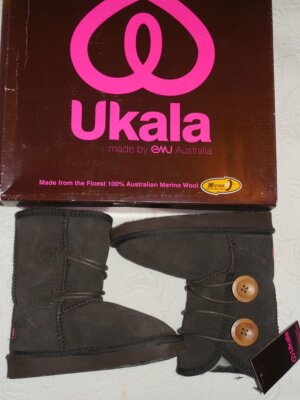 UKALA by EMU Amelia Brown Suede Shearling Lined Boots Kids EU 25 US 9 M ...