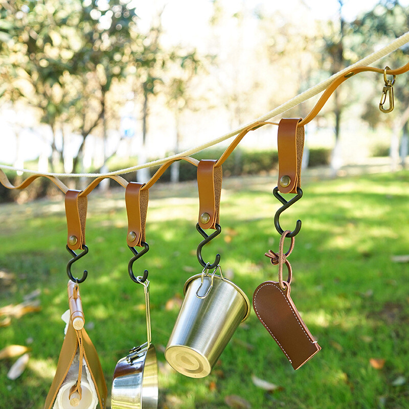 S-Shaped Leather Hanging Hooks Triangle Storage Rack Shelf HoFE | eBay
