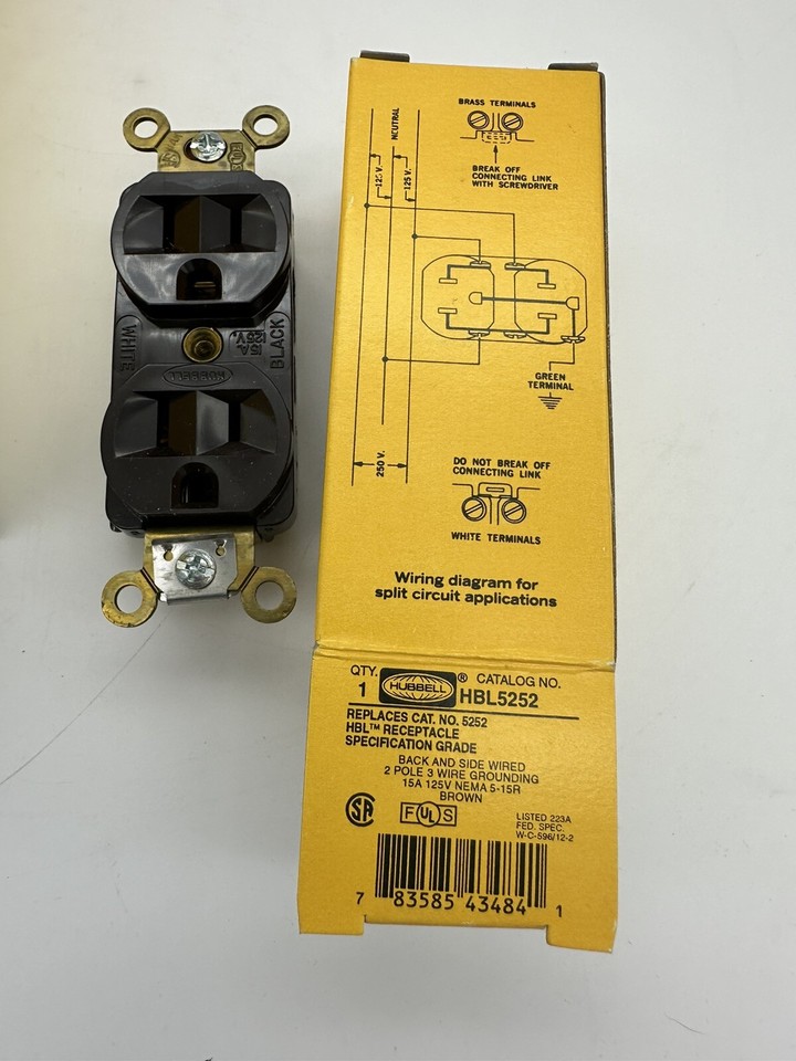 Box Of 10 Hubbell HBL5252 Receptacles | eBay