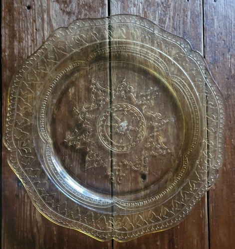 VTG Federal Glass yellow patrician spoke pattern 10 5/8" dinner plate ...
