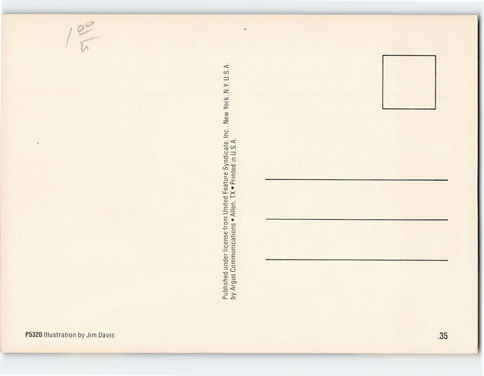 Postcard Missing You with Garfield Comic Art Print | eBay